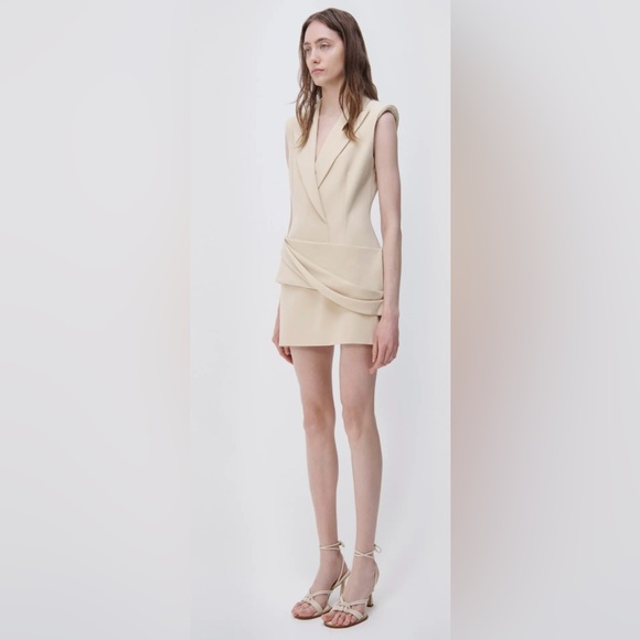 Jonathan Simkhai | Dresses | Messina Draped Mini Blazer Dress In Dried ...